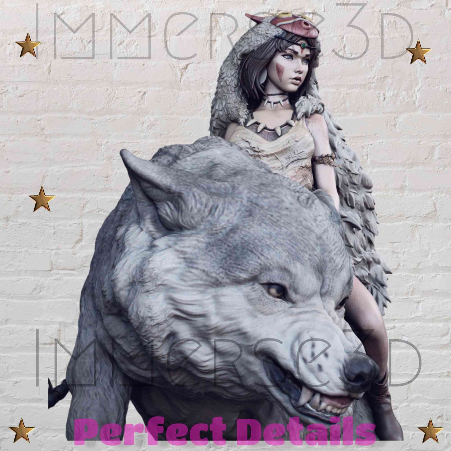 Wolf Girl Princess Mononoke STL File - Stlplaza.com