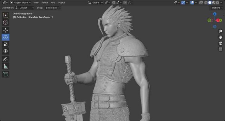 Zack Fair STL File- Final Fantasy STL File - Stlplaza.com