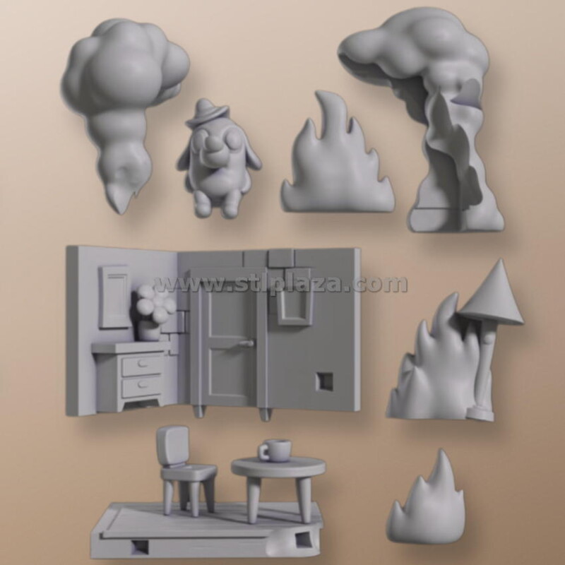 This Is Fine Meme Stl File For 3D Printers Chibi - Stlplaza.com