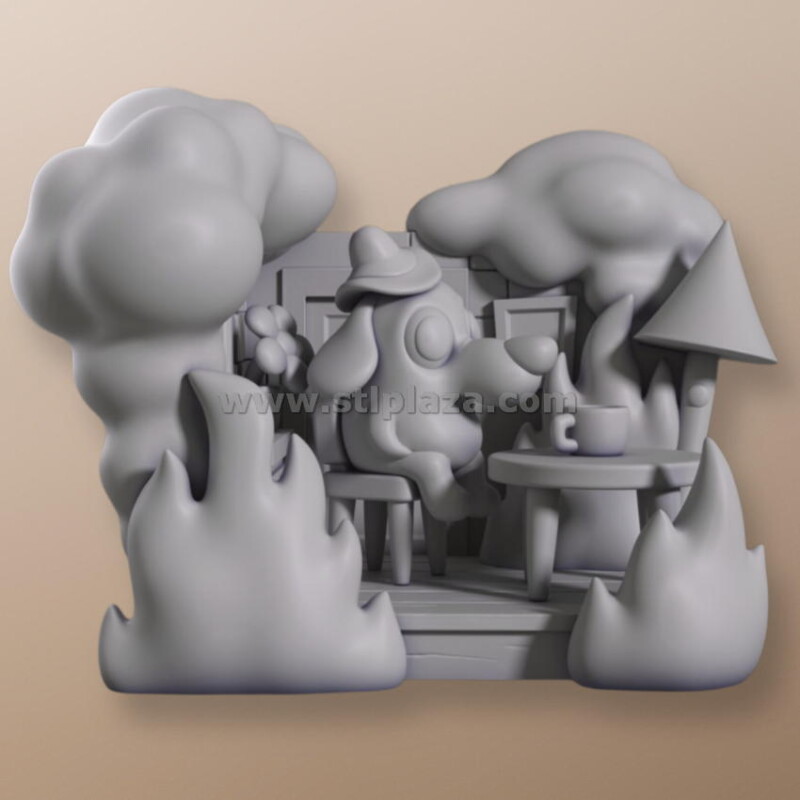 This Is Fine Meme Stl File For 3D Printers Chibi - Stlplaza.com