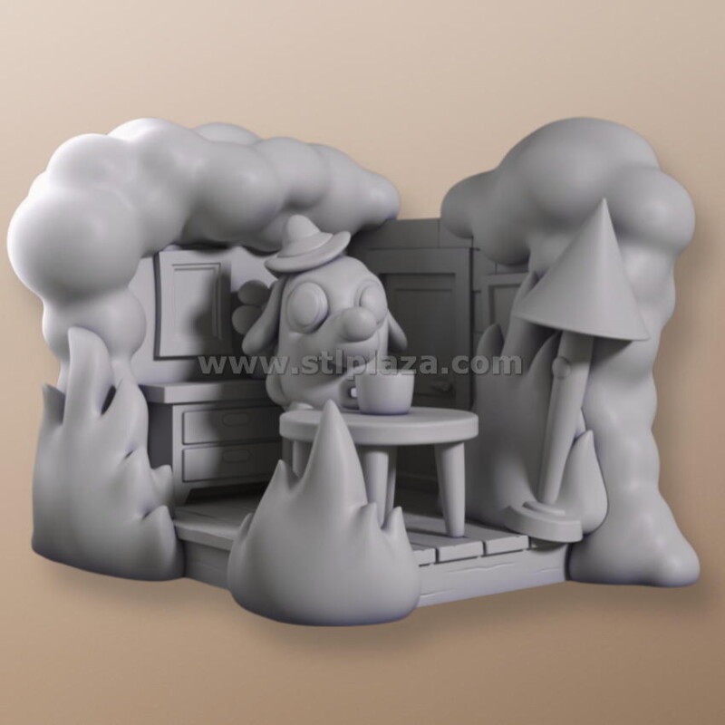 This Is Fine Meme Stl File For 3D Printers Chibi - Stlplaza.com