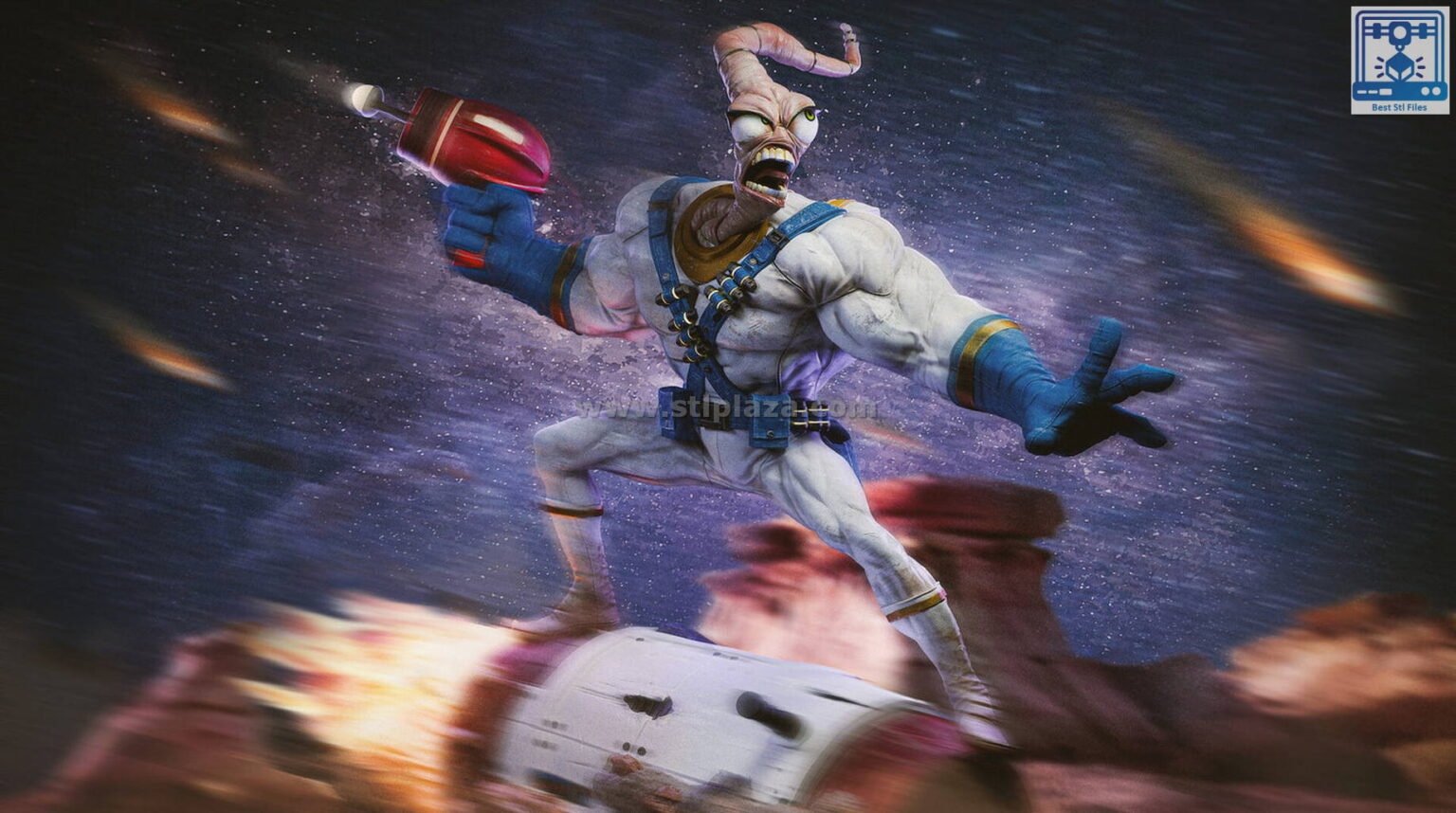 Earthworm Jim Stl File For 3d Printers -Stlplaza.com Download Now